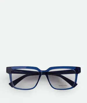 BOTTEGA  VENETA Bottega Veneta Soft Recycled Acetate Square Eyeglasses - Blue/transparent