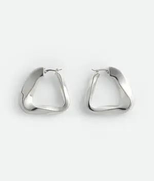 Bottega Veneta Large Twist Triangle Hoop Earrings