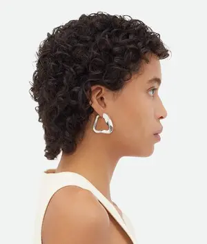 Bottega Veneta Large Twist Triangle Hoop Earrings
