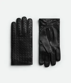 BOTTEGA  VENETA Intrecciato Nappa Lambskin Gloves - Black