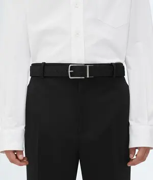 Bottega Veneta Intrecciato Reversible Belt - Black/fondant