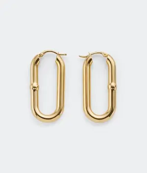 BOTTEGA  VENETA Bottega Veneta Chain Hoop Earrings - Yellow Gold