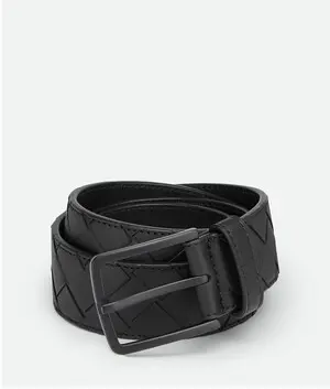 BOTTEGA  VENETA Intrecciato Weave Belt - Black
