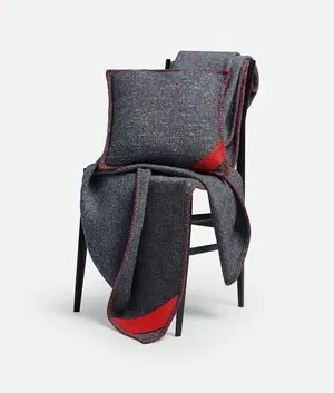 Bottega Veneta Tweed Cushion - Blue
