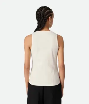 Bottega Veneta Cotton Ribbed Tank Top - Chalk