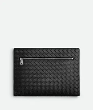 BOTTEGA  VENETA Intrecciato Leather Document Case - Black