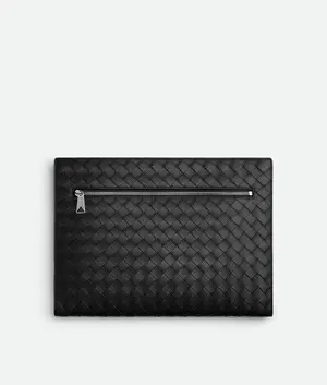 Bottega Veneta Intrecciato Leather Document Case - Black
