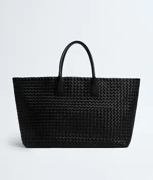 Bottega Veneta Large Intreccio Cabat Tote - Black