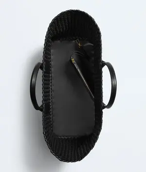 Bottega Veneta Large Intreccio Cabat Tote - Black