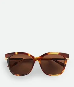 Bottega Veneta Bottega Veneta Square Frame Sunglasses Havana/brown