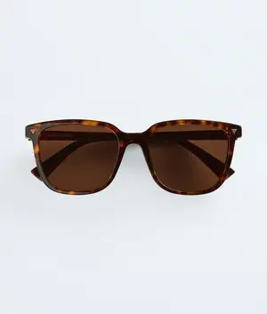 Bottega Veneta Soft Recycled Acetate Square Sunglasses - Havana/brown