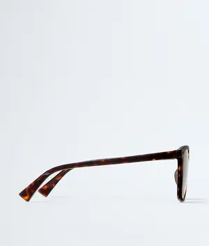Bottega Veneta Soft Recycled Acetate Square Sunglasses - Havana/brown