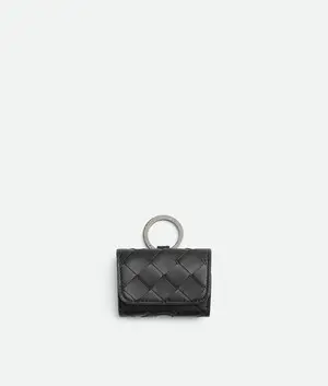 Bottega Veneta Intrecciato Airpods Holder On Hook - Black