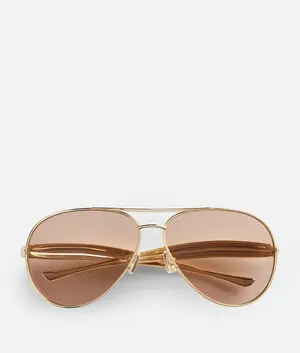 BOTTEGA VENETA Bottega Veneta Sardine Aviator Sunglasses