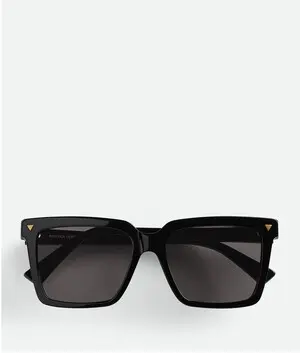 BOTTEGA  VENETA Bottega Veneta Recycled Acetate Square Sunglasses - Black/grey