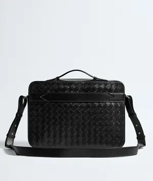Bottega Veneta Intrecciato Briefcase - Black