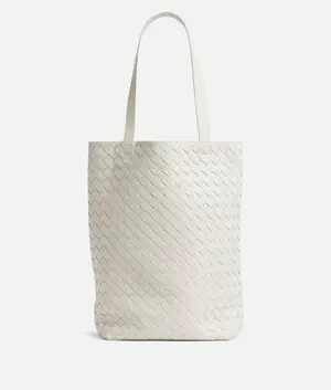 BOTTEGA  VENETA Small Intrecciato North-south Tote - White