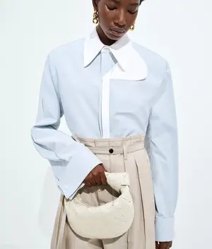 Bottega Veneta Mini Jodie Top Handle Bag - Chalk