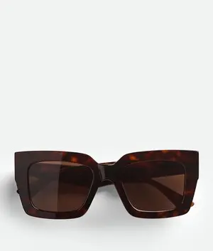 Bottega Veneta Square Frame Sunglasses - Havana / Brown
