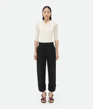 Bottega Veneta Lapeled Ottoman Light Cotton Pants