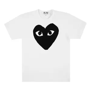 Play Comme Des Garcon Comme Des Garçons Short-sleeve Play T-shirt With Big Black Heart /black - White