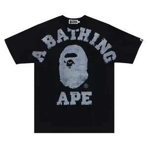 A BATHING APE Overprinted College Tee - Black