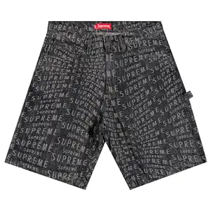 Supreme Warp Jacquard Logos Denim Painter Short
