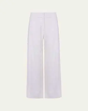 VIX PAULA HERMANNY Solid Bree Embroidered Wide Leg Pants