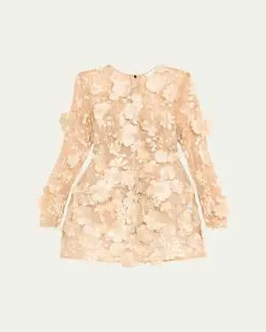 BRONX BANCO Bronx And Banco Bouquet Maraya Embroidered Mini Dress - Gold