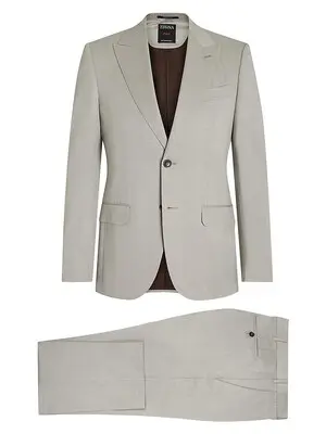 Zegna Centoventimila Wool Suit Light Beige