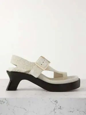 Loewe Ease Brushed-suede Sandals - White
