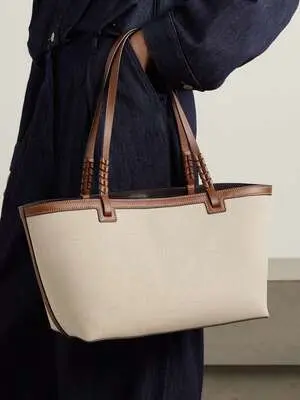 METIER - Métier Cala 32 Leather-Trimmed Linen Tote
