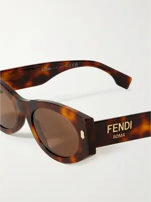 Fendi Roma Oval Sunglasses - Tortoiseshell