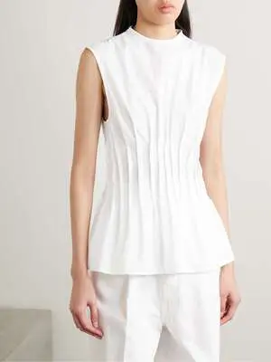 Khaite Westin Pintucked Top