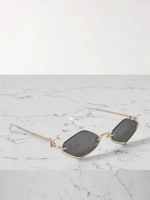Gucci Tone Hexagon Sunglasses - Gold