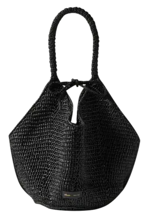 Khaite Lotus Raffia Tote - Black