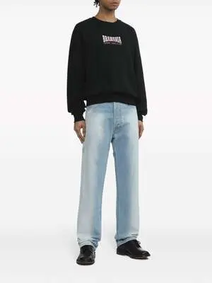 Random Identities Cut-out Straight-leg Jeans