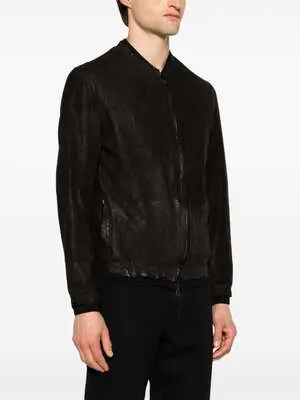 SALVATORE SANTORO Zip-up Leather Bomber Jacket