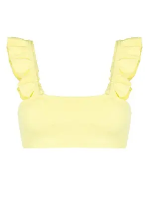 CLUBE BOSSA Clube Bossa Zarbo Ruffle-Detail Bikini Top Yellow