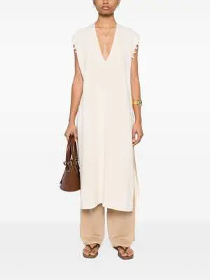 Max Mara Crochet-trim Cotton Midi Dress