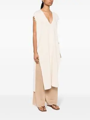 Max Mara Crochet-trim Cotton Midi Dress