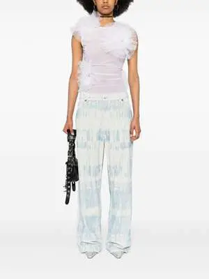 Acne Studios Floral-appliqué Mesh Top