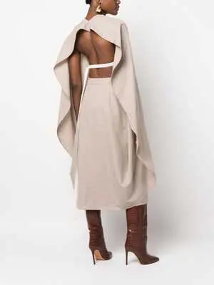 Fendi Cut-out Draped Wool Dress