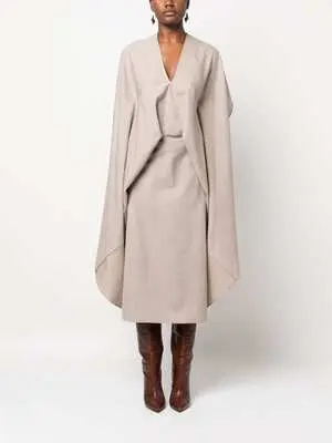 Fendi Cut-out Draped Wool Dress