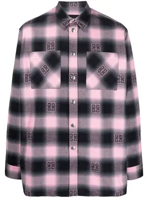 Givenchy Logo-print Plaid Flannel Shirt