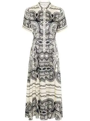 Sandro Flared Floral Midi Dress