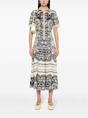 Sandro Flared Floral Midi Dress