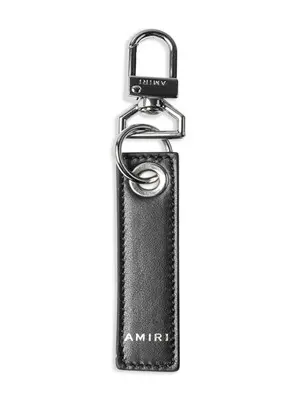 Amiri Leather Tag Keychain - Black | Editorialist