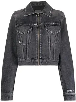 Givenchy Distressed Denim Jacket - Black