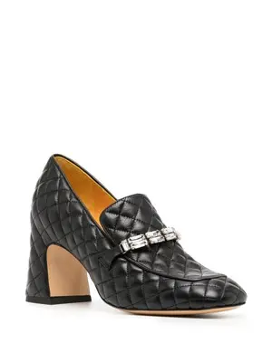 MADISON MAISON 70mm Quilted Crystal-embellished Pumps - Black
